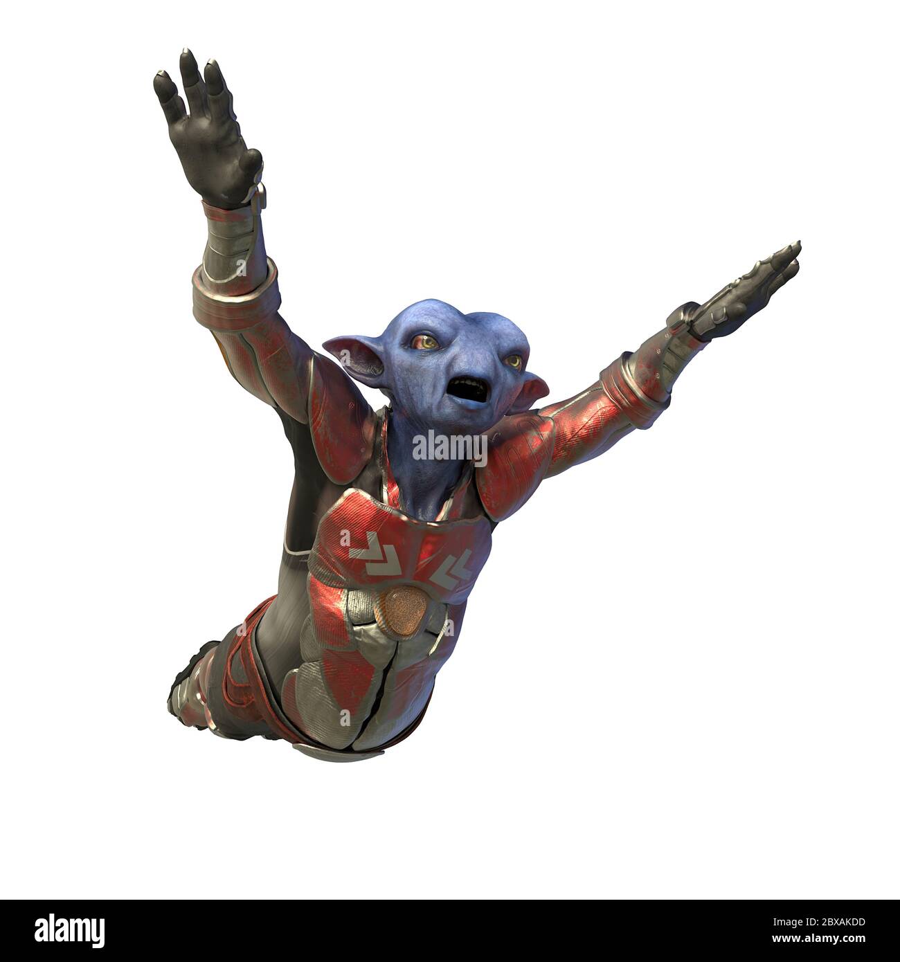 blue alien is flying, 3d illustration Stock Photo - Alamy