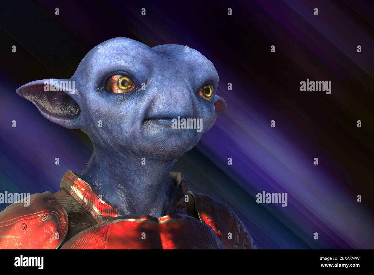 blue alien portrait, 3d illustration Stock Photo - Alamy