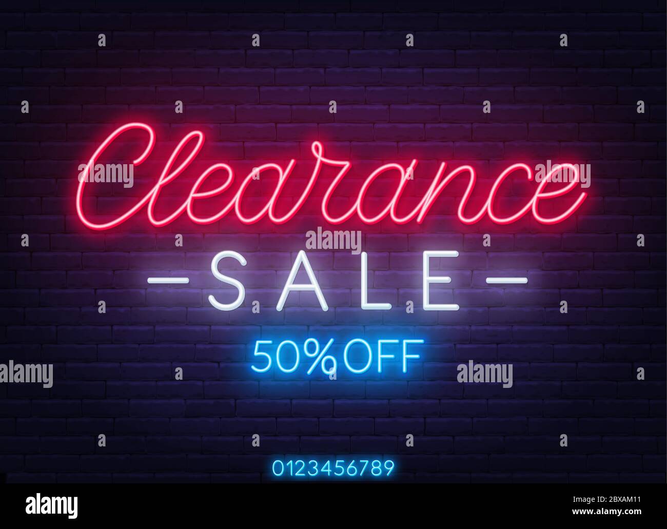 Glowing neon sale sign on Stock Vector Images - Alamy