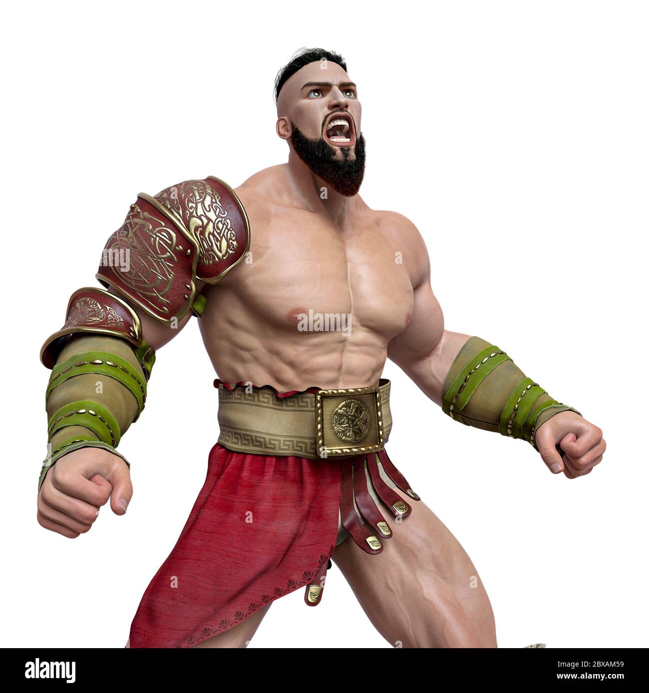 ares the greek god of war in action close up, 3d illustration Stock ...