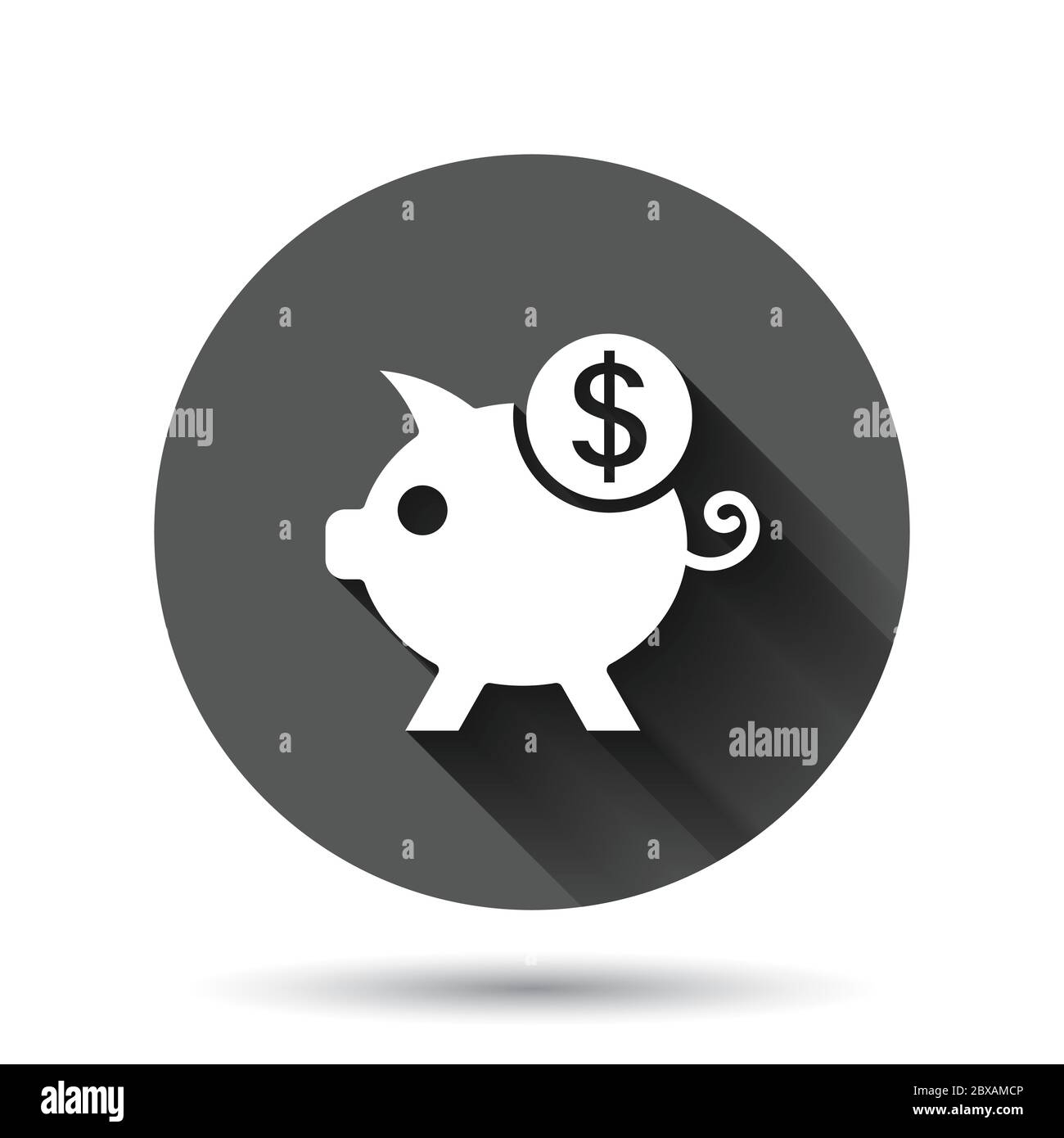 Money box icon in flat style. Pig container vector illustration on ...