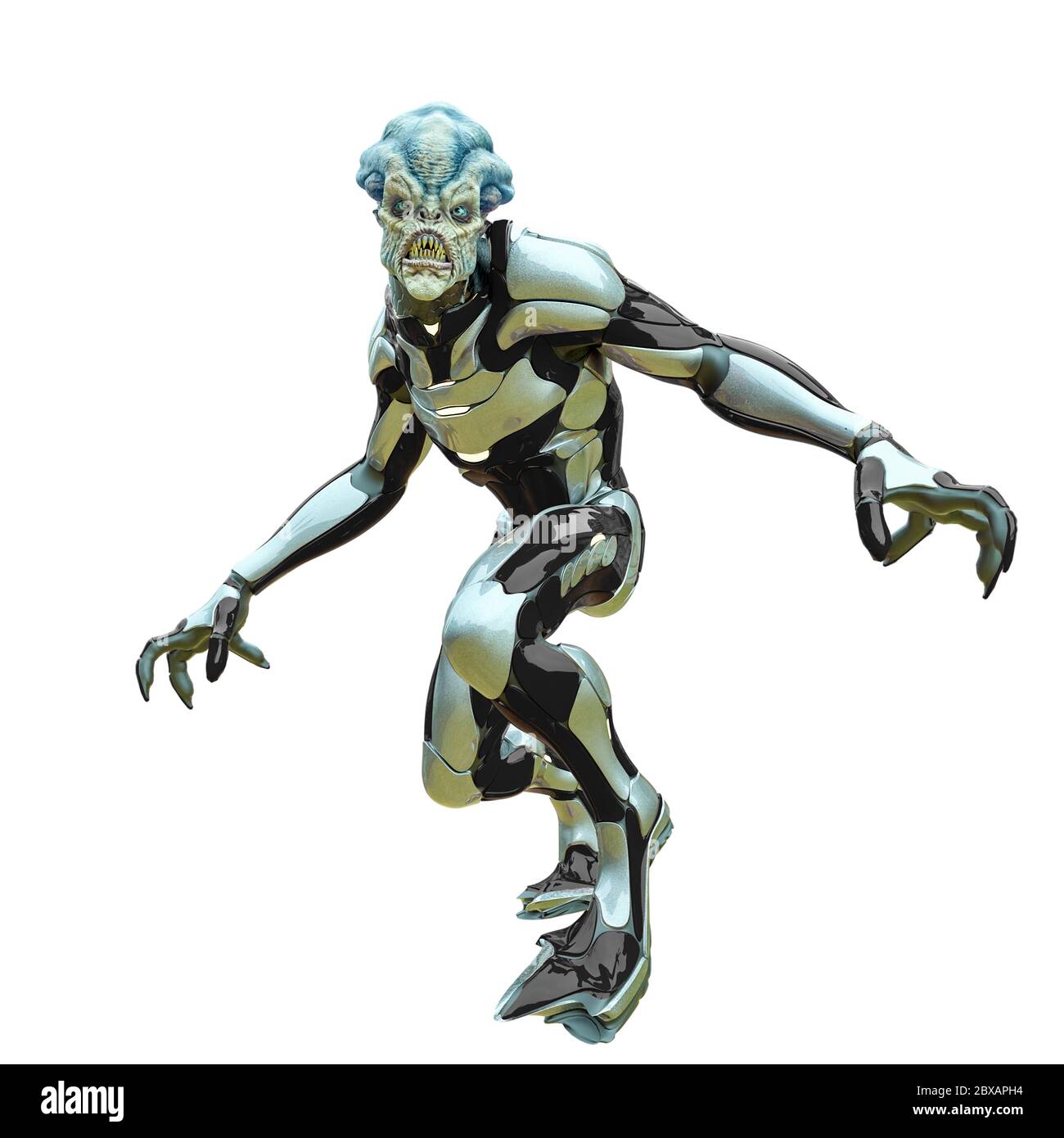 alien warrior attack, 3d illustration Stock Photo - Alamy