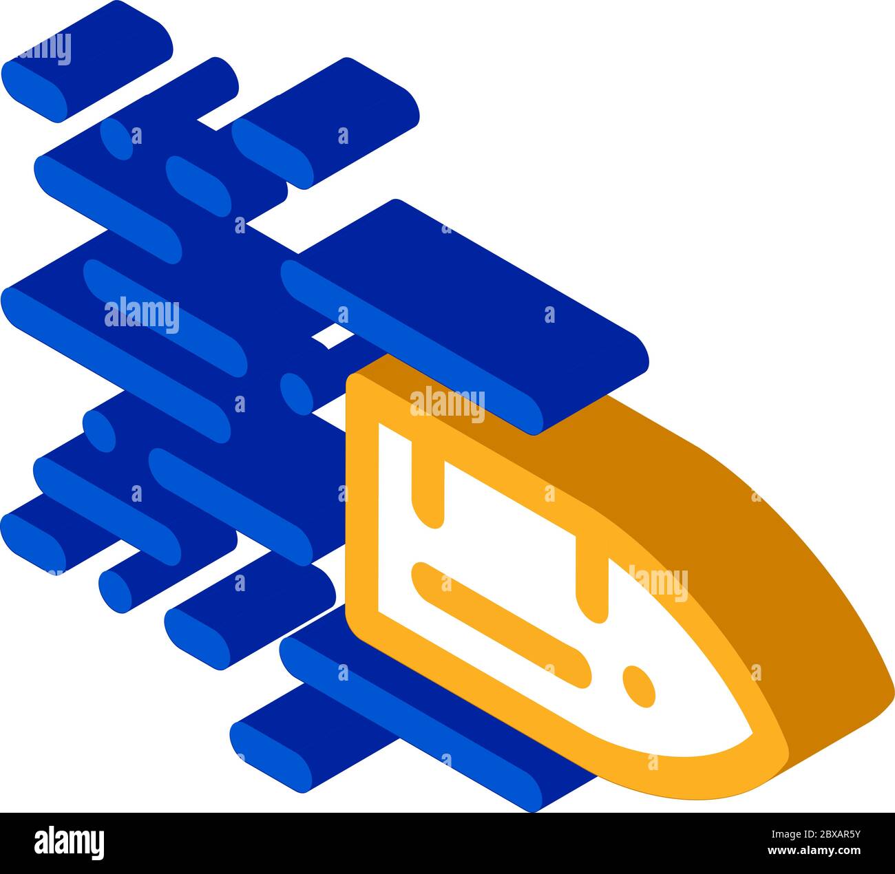 Flying Bullet isometric icon vector illustration Stock Vector Image ...