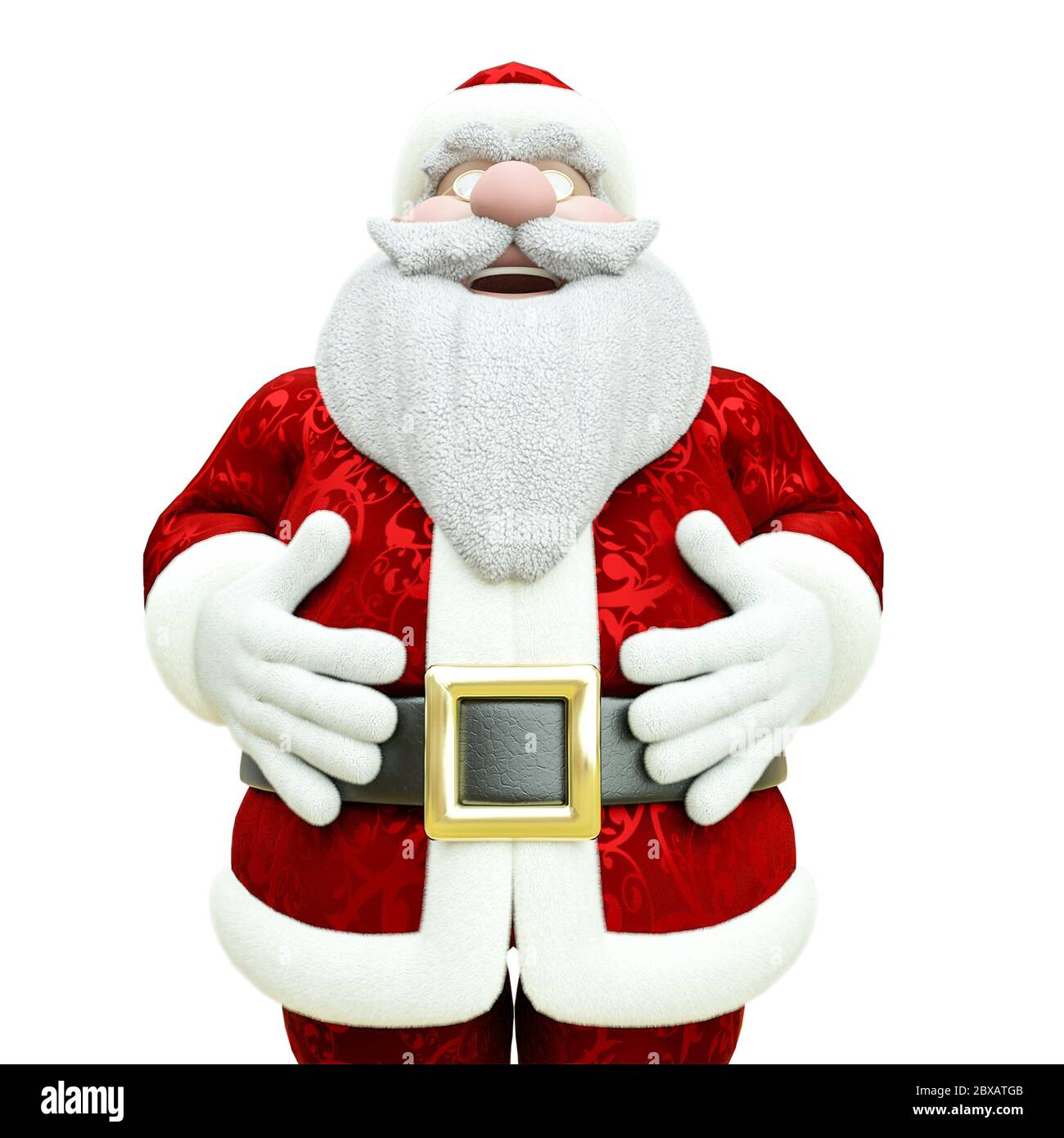 old santa doing a hohoho laugh, 3d illustration Stock Photo - Alamy
