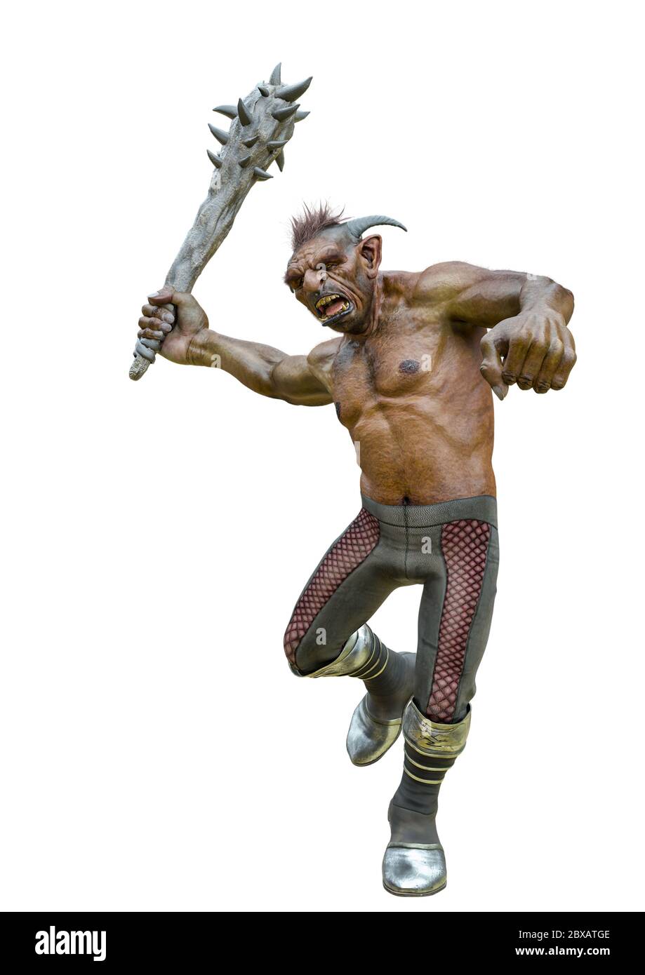 troll doing a frontal attack, 3d illustration Stock Photo - Alamy