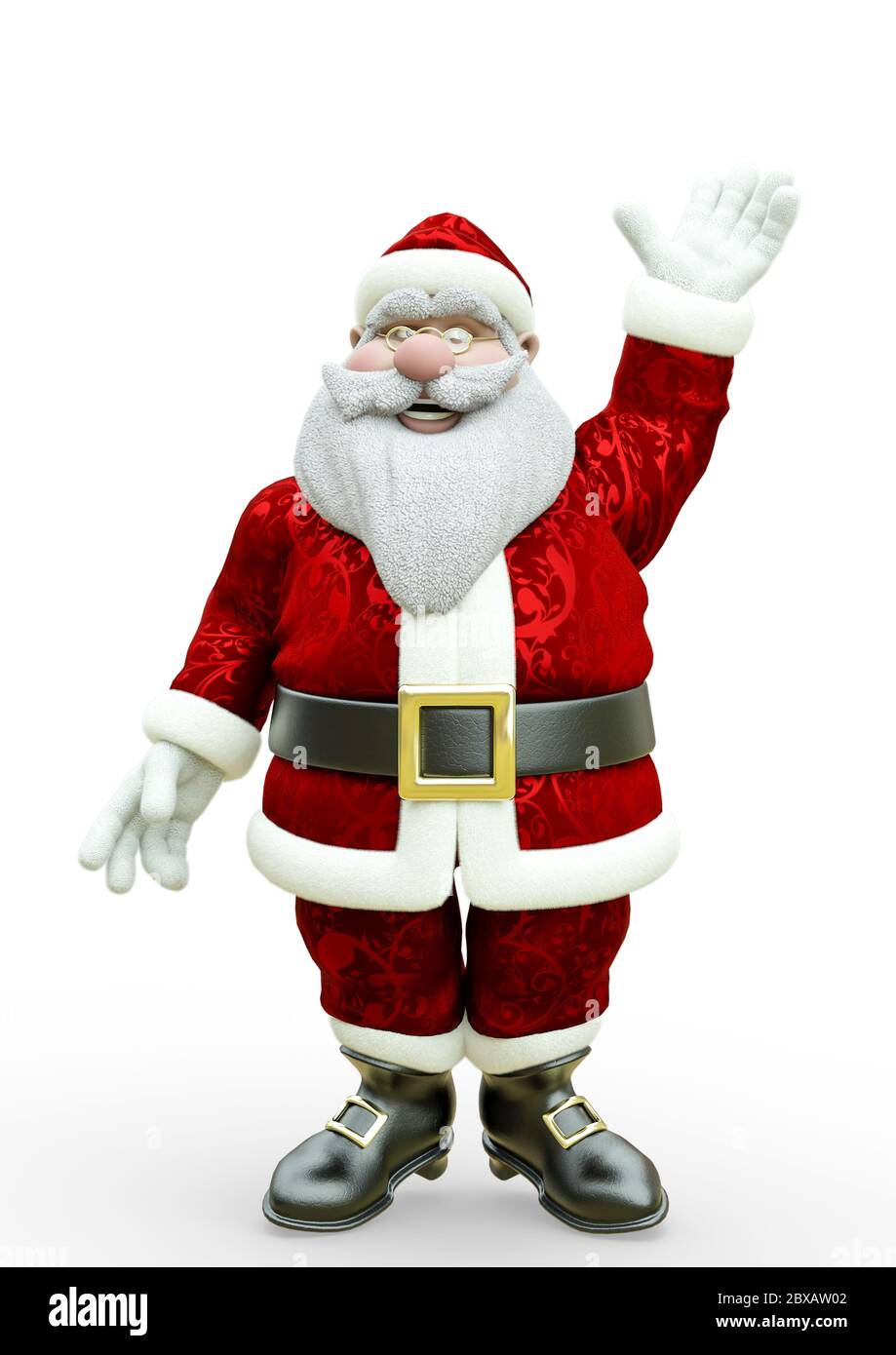 old santa waving, 3d illustration Stock Photo - Alamy