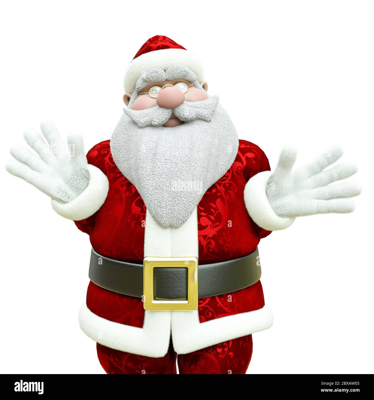 santa standing up saying it was not me, 3d illustration Stock Photo - Alamy