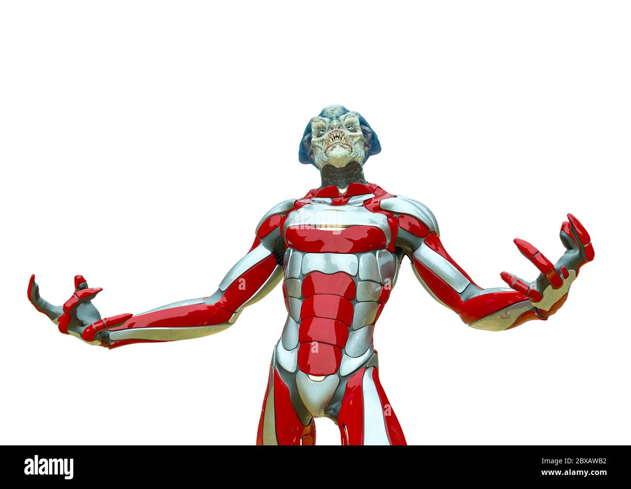 alien warrior looking up, 3d illustration Stock Photo - Alamy