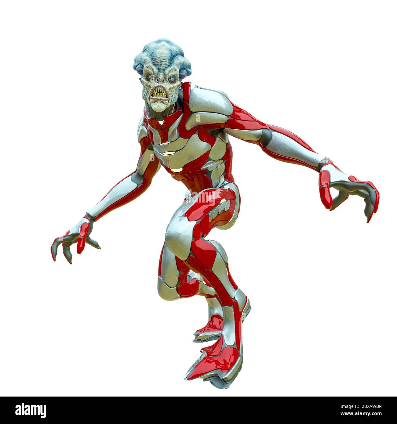 alien warrior attack, 3d illustration Stock Photo - Alamy