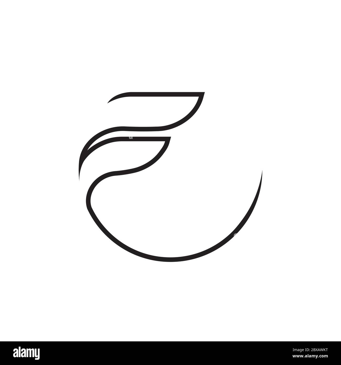 abstract wing lines shaped letter F logo design concept Stock Vector ...