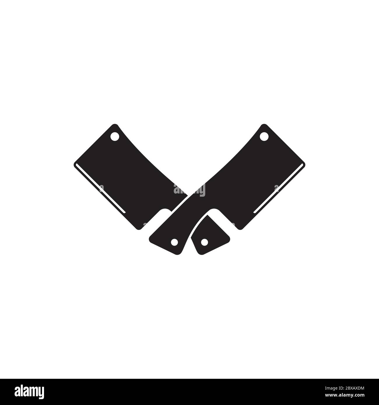 crossed butcher knife icon symbol vector on white background Stock ...