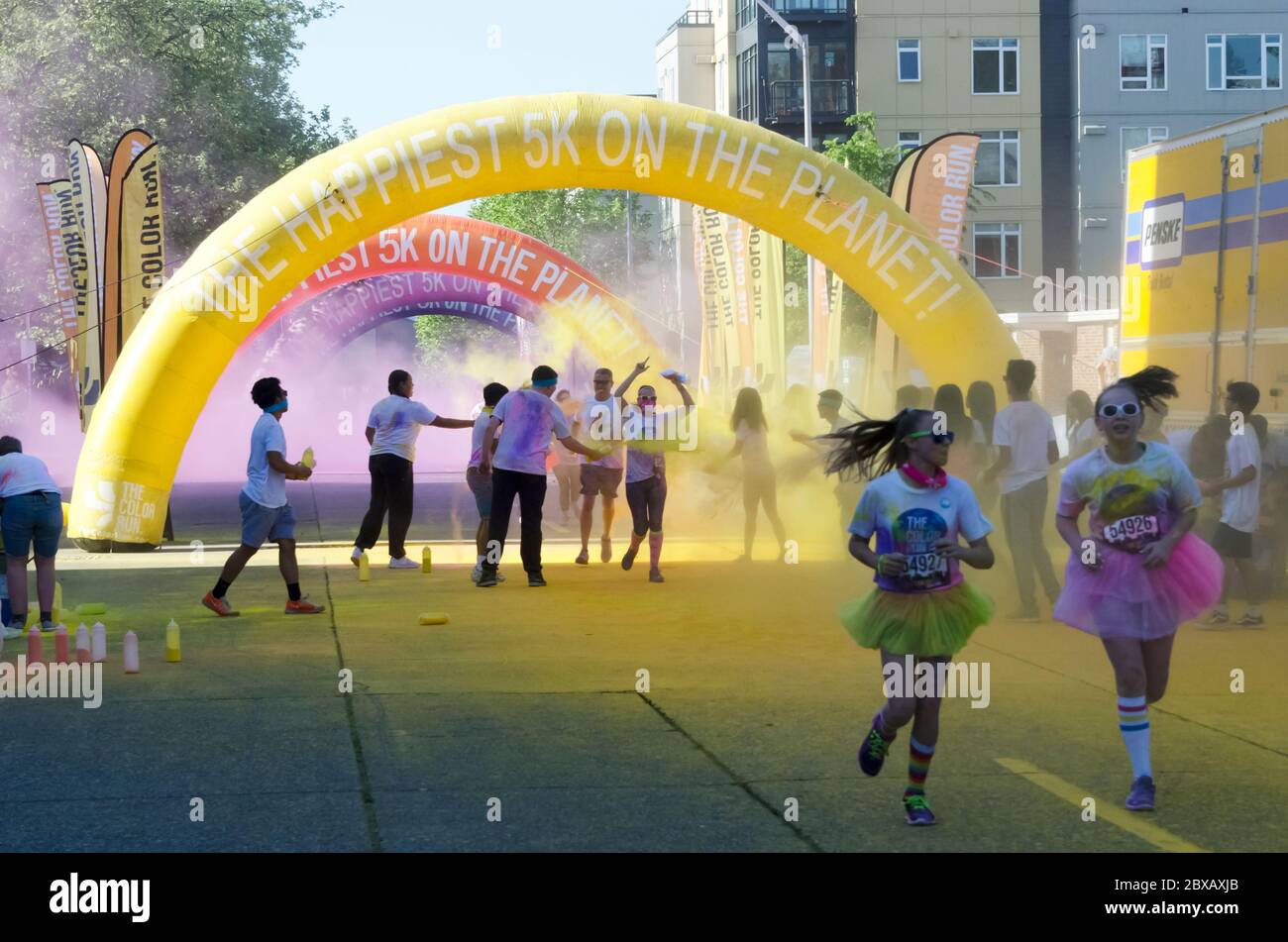 Images from the Color Run, in Seattle Washington, USA Stock Photo - Alamy