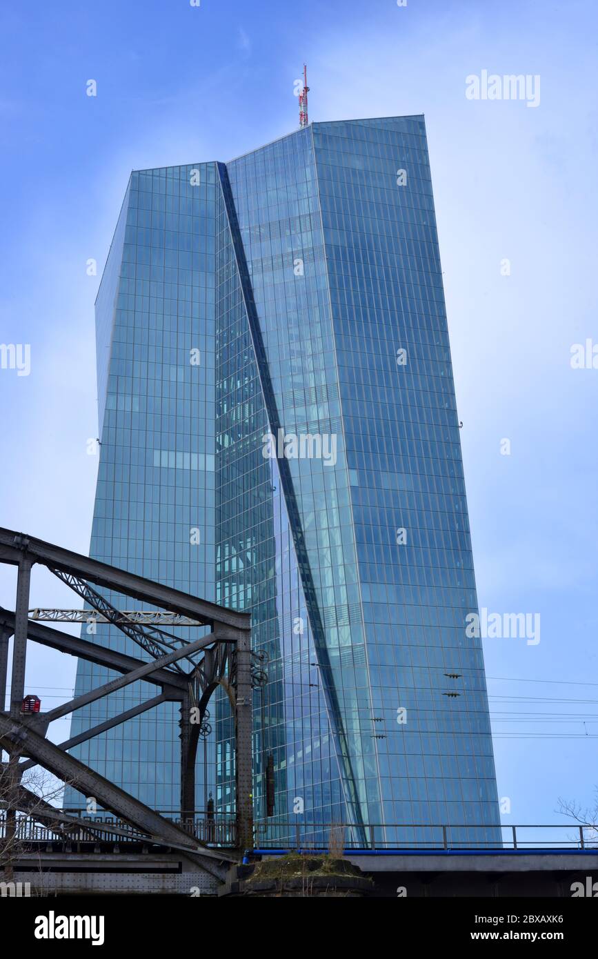 Frankfurt Main, Germany 03-14-2020 building of the ecb, european ...