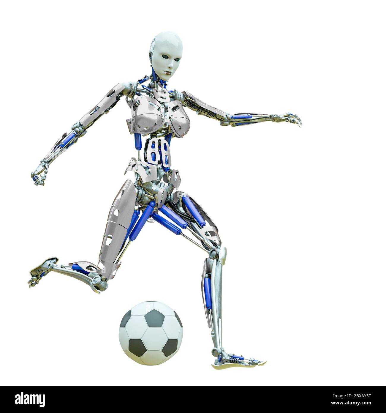 Girl playing football Cut Out Stock Images & Pictures - Alamy