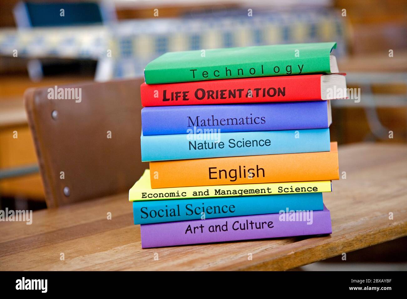 Pile of schoolbooks Stock Photo - Alamy