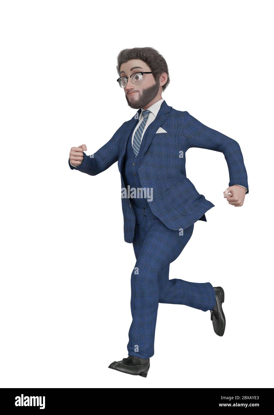 professor cartoon running, 3d illustration Stock Photo - Alamy