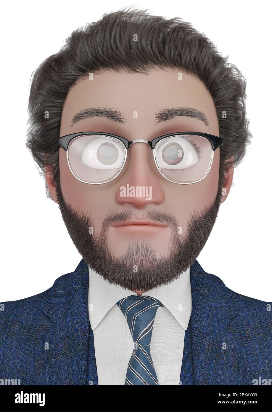 professor cartoon in a white background, 3d illustration Stock Photo ...