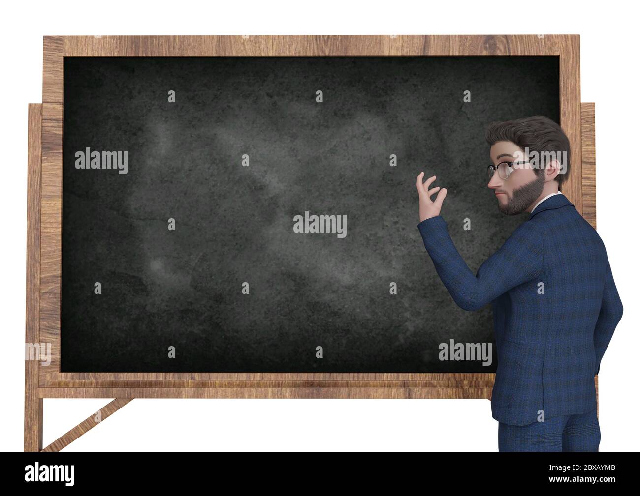 professor cartoon on the chalkboard, 3d illustration Stock Photo - Alamy