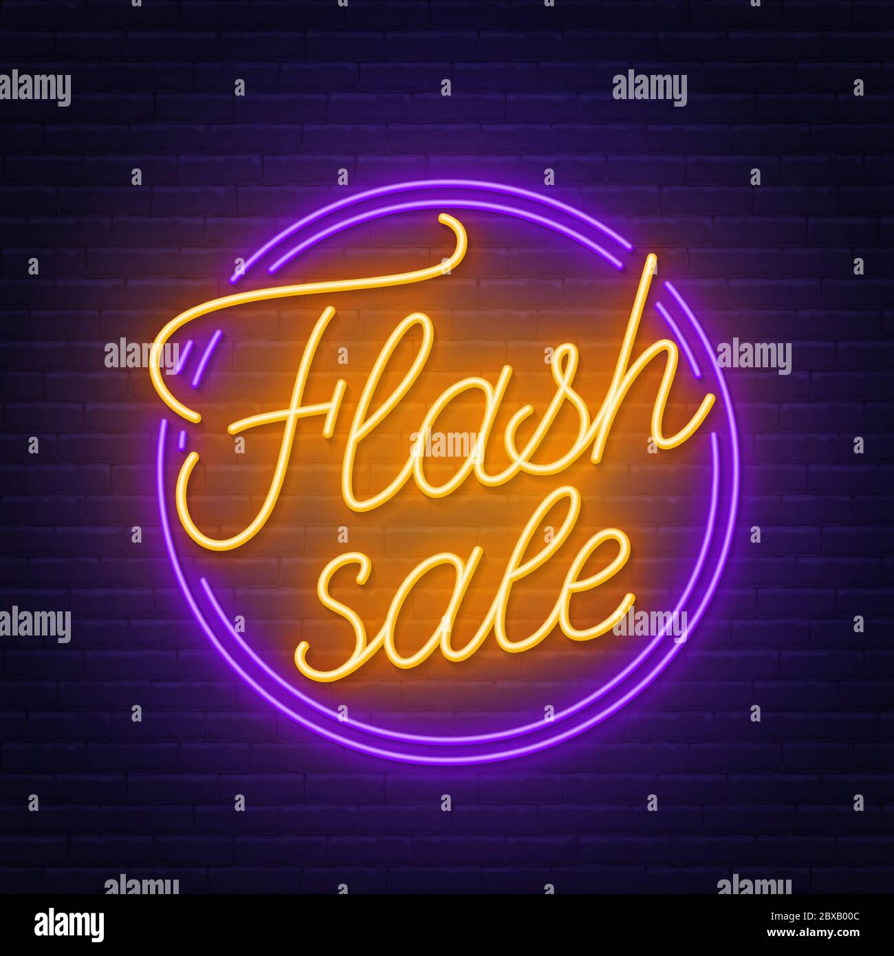 Flash sale banner glowing neon Stock Vector Images - Alamy