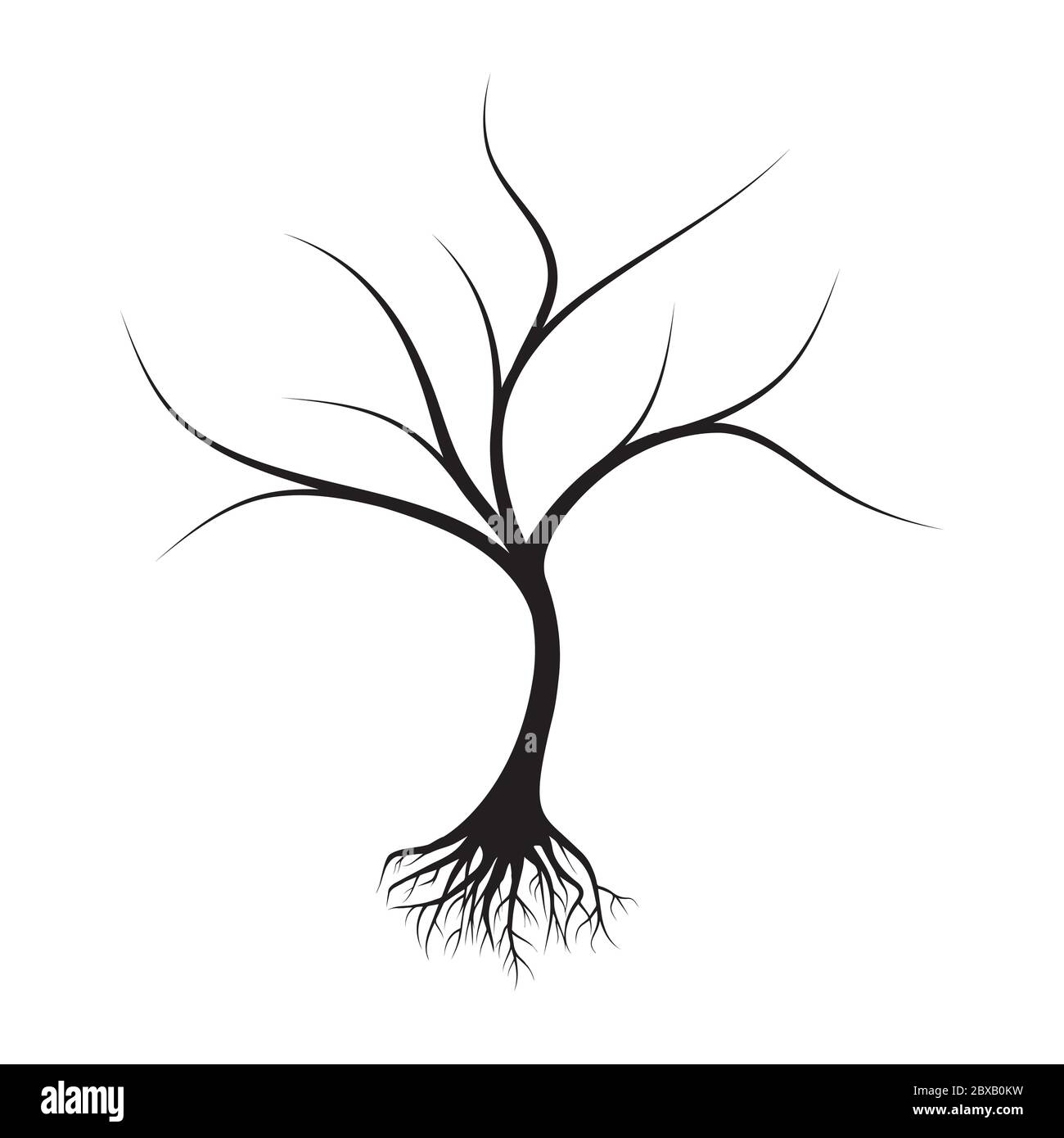 dead tree with roots design vector illustration Stock Vector Image ...