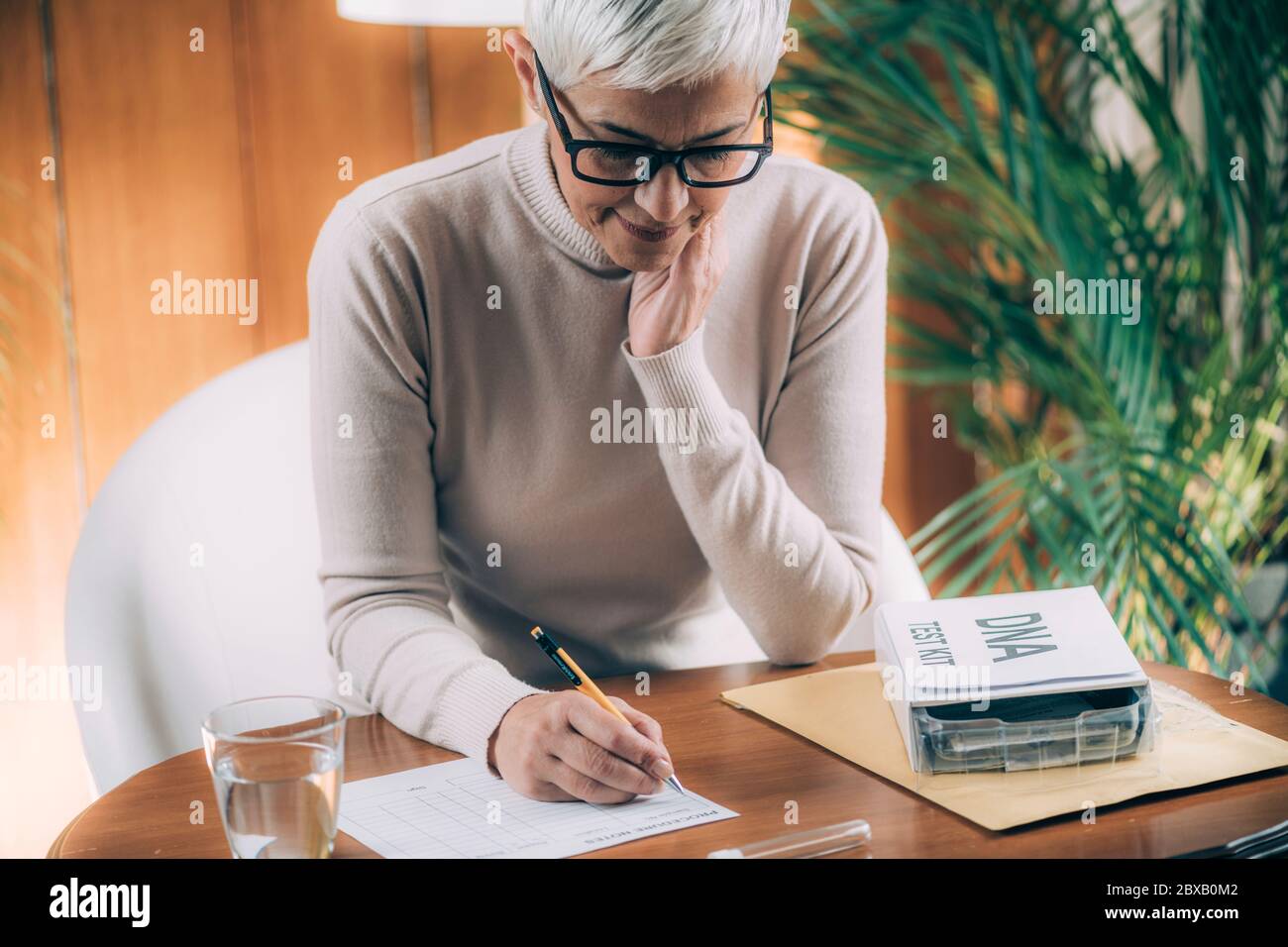 DNA testing using saliva sample Stock Photo - Alamy