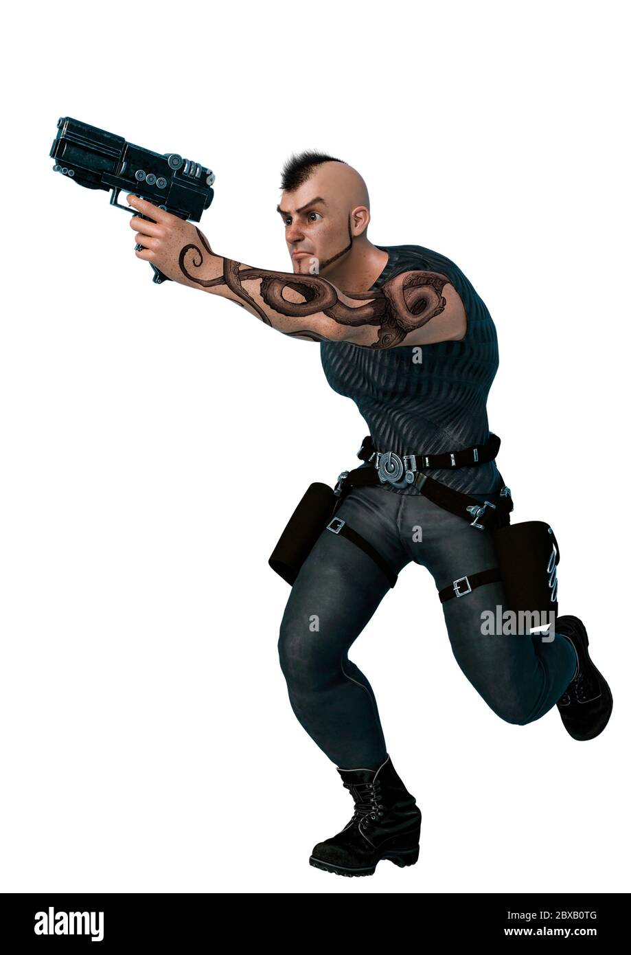 spy cartoon loaded and running, 3d illustration Stock Photo - Alamy