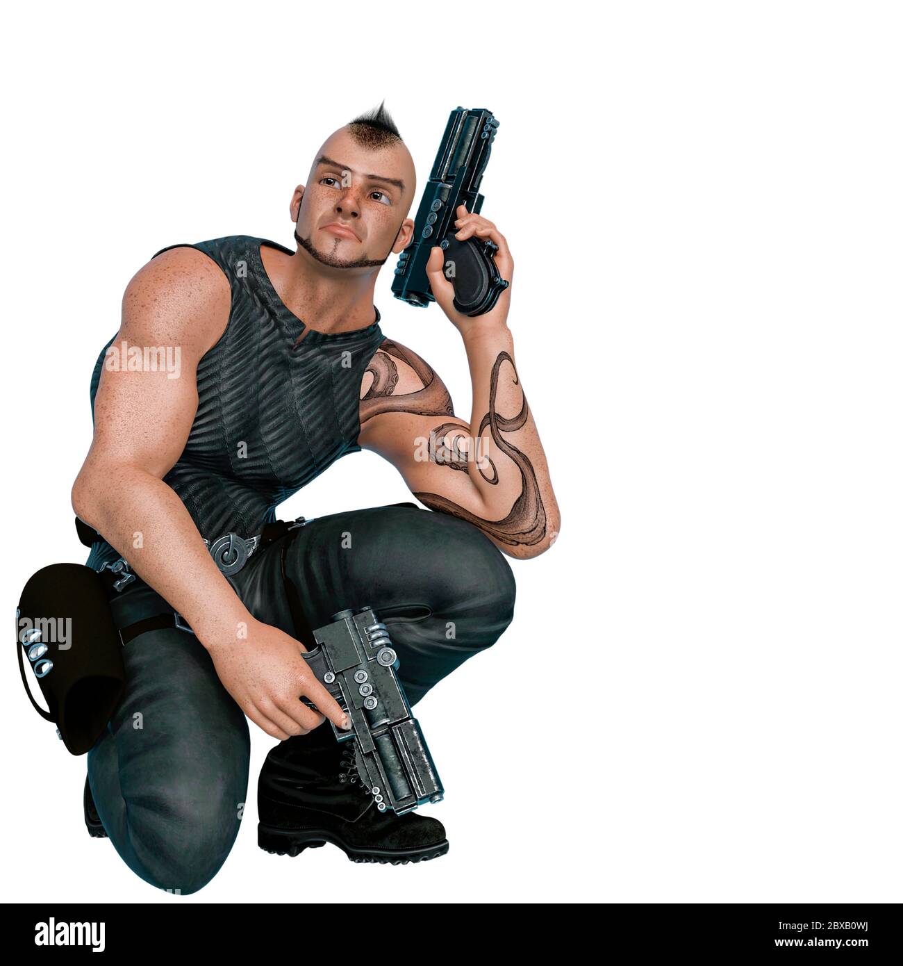 spy cartoon is waiting for action, 3d illustration Stock Photo - Alamy