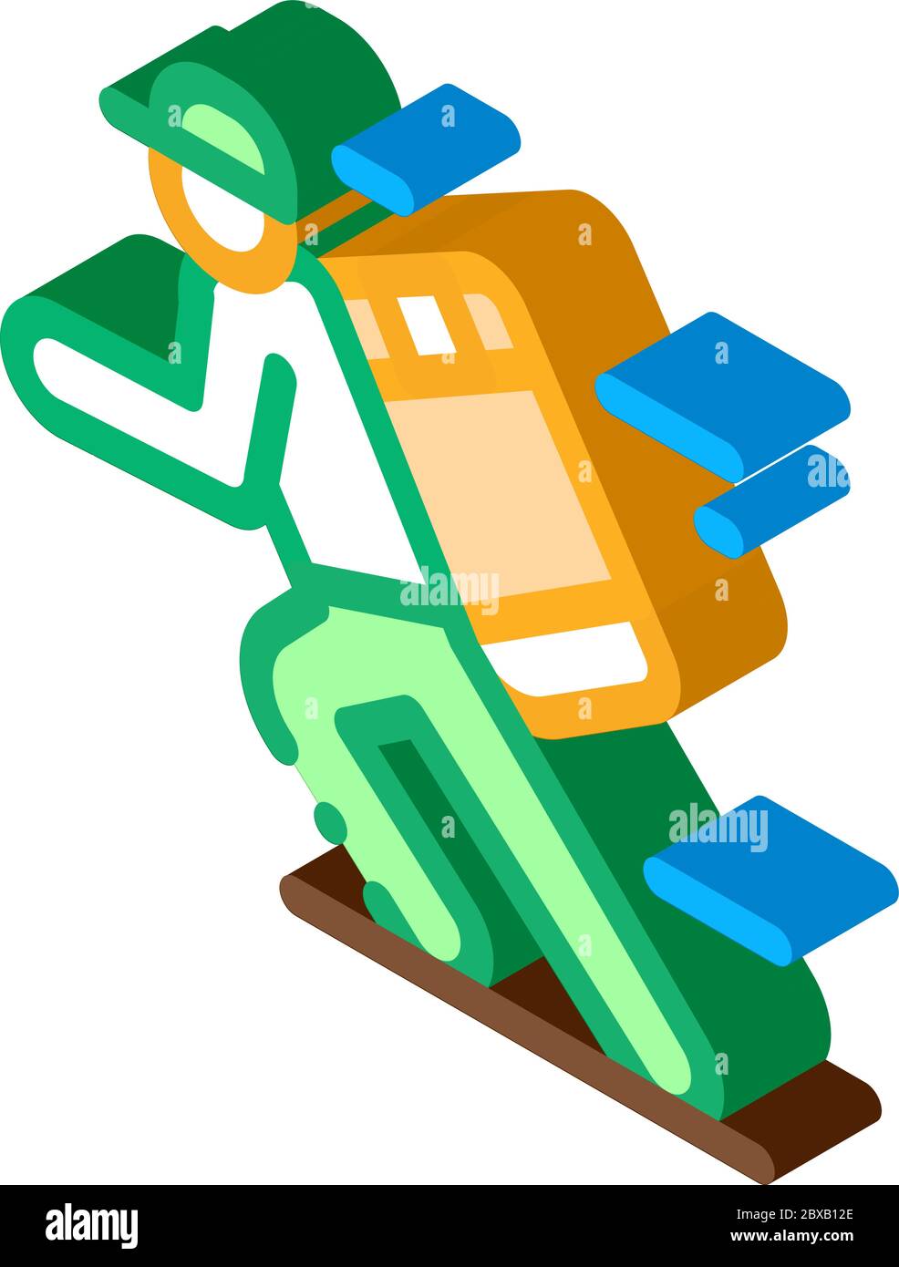 Delivery Express Courier Big Parcel isometric icon vector illustration ...