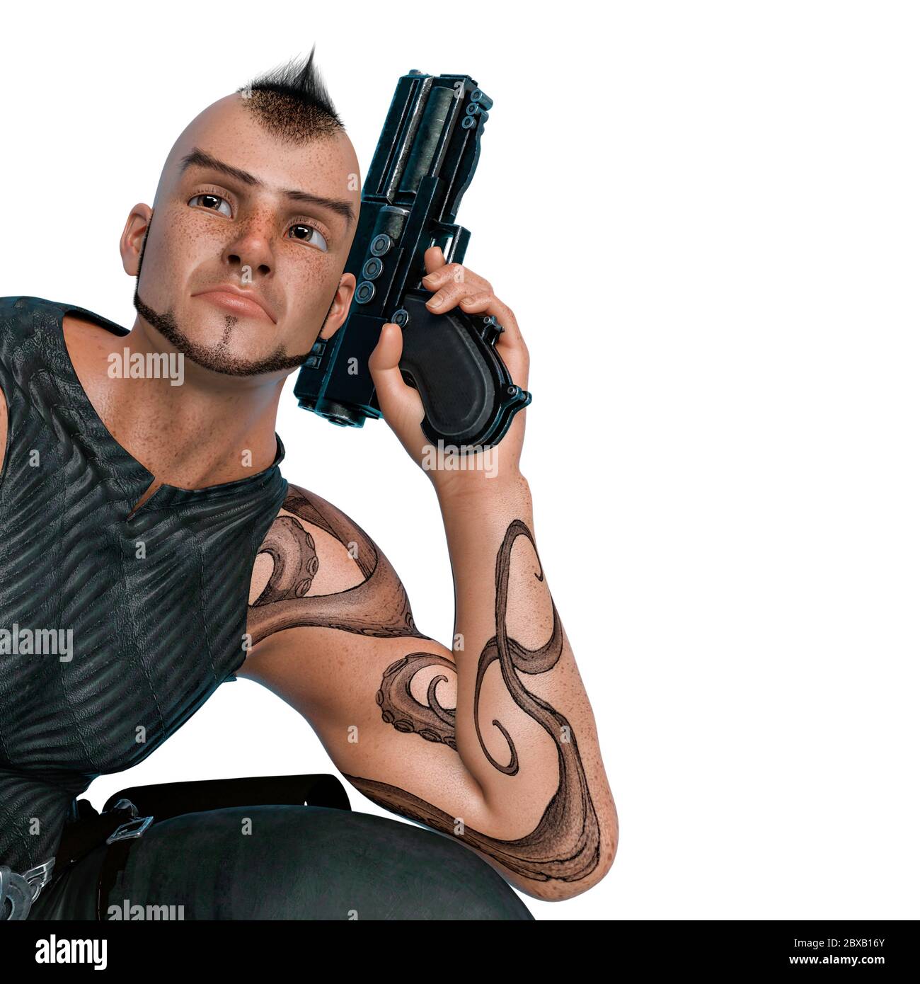 spy cartoon thinking about, 3d illustration Stock Photo - Alamy