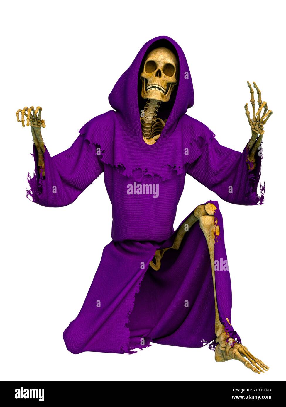 angel of death kneeling frontal view 3d illustration Stock Photo - Alamy