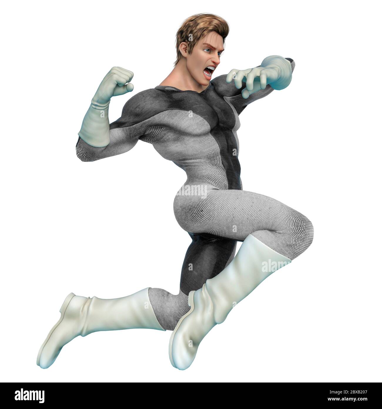 Cartoon illustration brave man jumping Cut Out Stock Images & Pictures ...