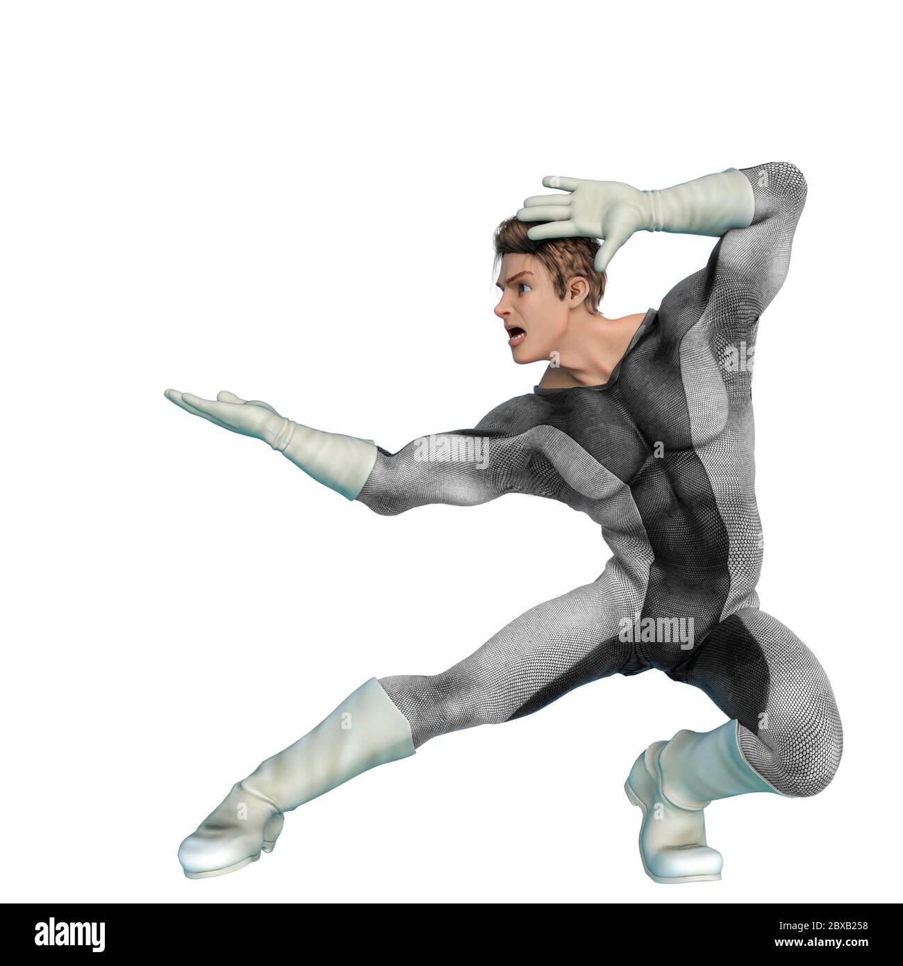 super power hero cartoon doing a kung fu fighter pose. This guy in ...