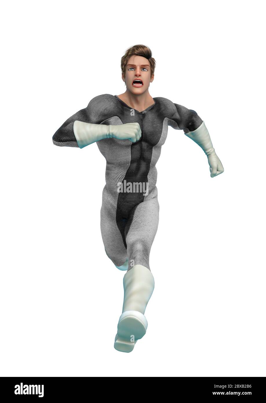 super power hero cartoon running. This guy in clipping path is very ...