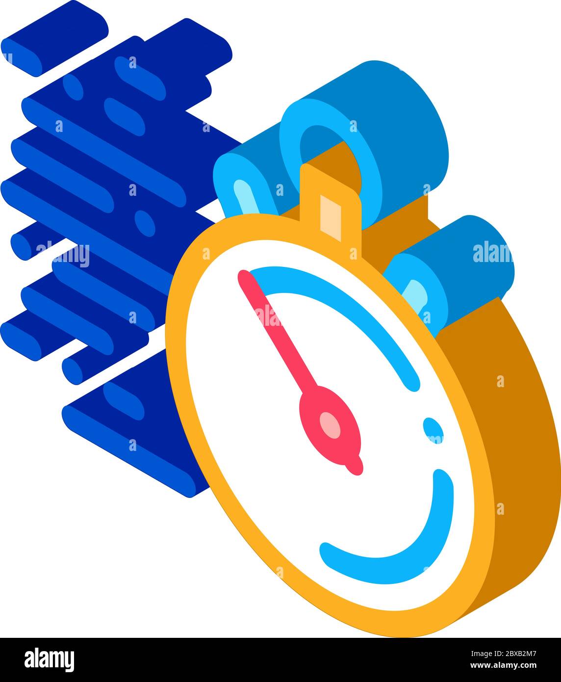 Stopwatch Time isometric icon vector illustration Stock Vector Image ...