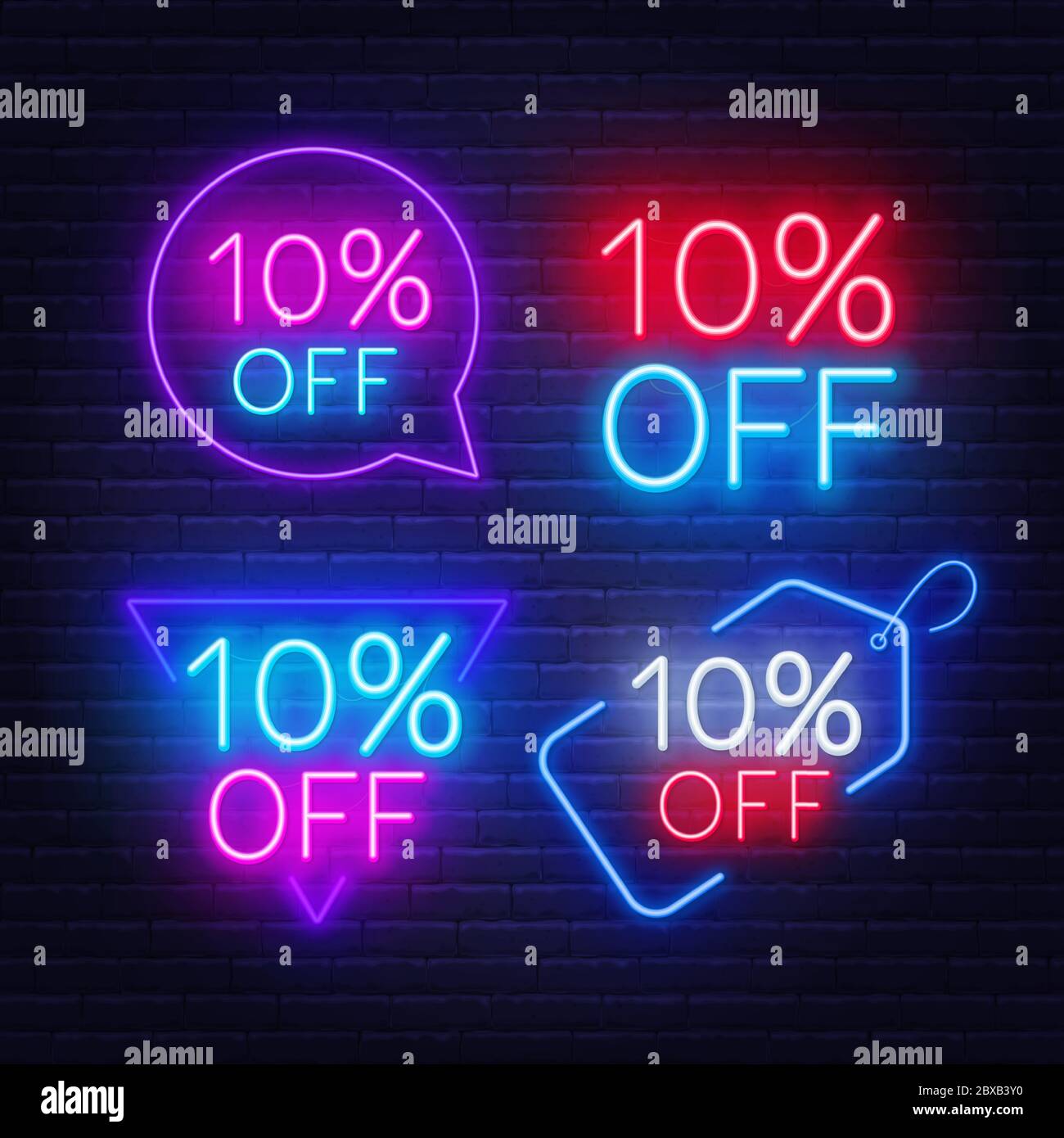 Red and blue neon signs Stock Vector Images - Alamy
