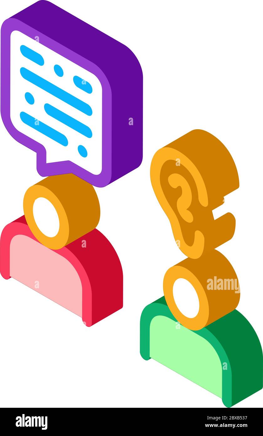 Speak And Listen isometric icon vector illustration Stock Vector Image ...