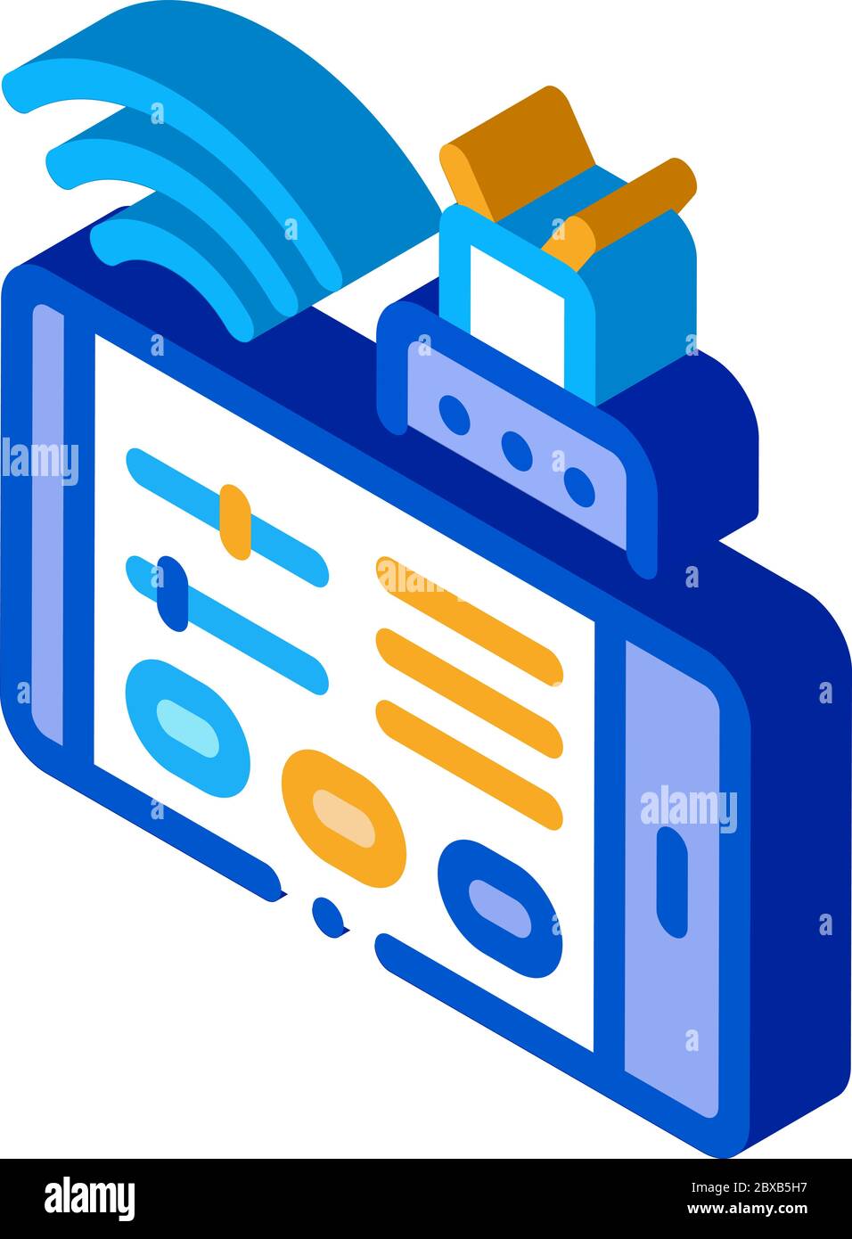 Phone Control isometric icon vector illustration Stock Vector Image ...