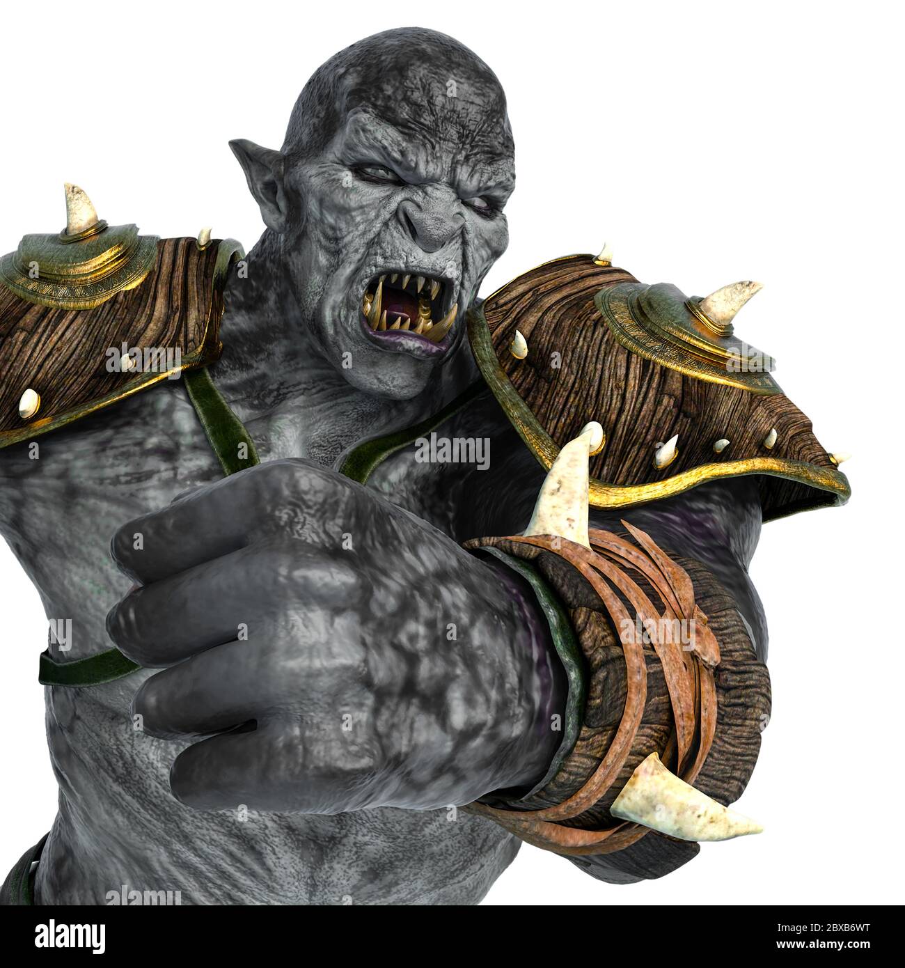 orc warrior is angry close up, 3d illustration Stock Photo - Alamy