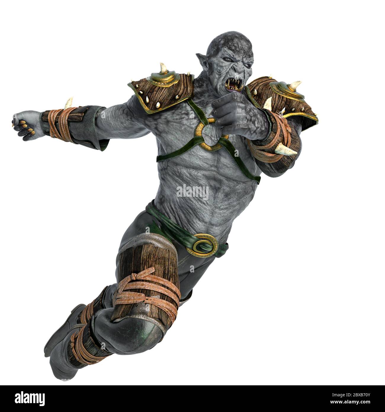 orc warrior jumping attack, 3d illustration Stock Photo - Alamy