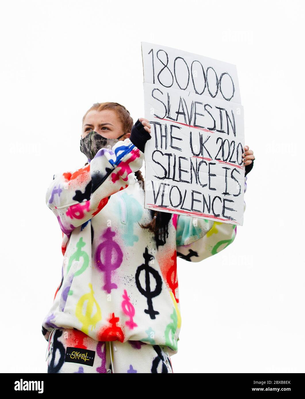 Female blm protestor with placard hi-res stock photography and images ...
