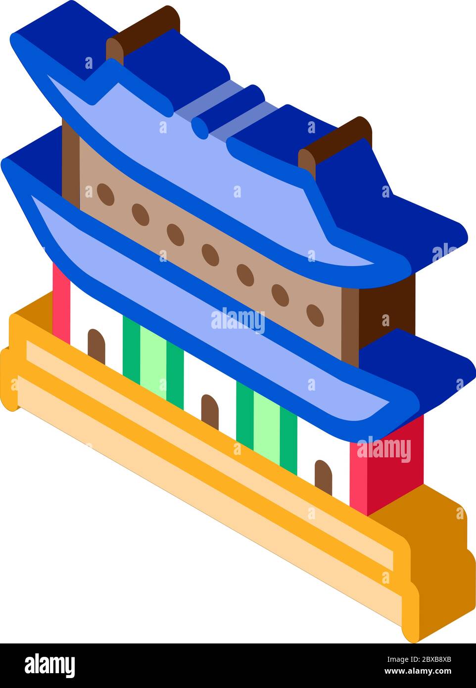 Korean Building isometric icon vector illustration Stock Vector Image ...