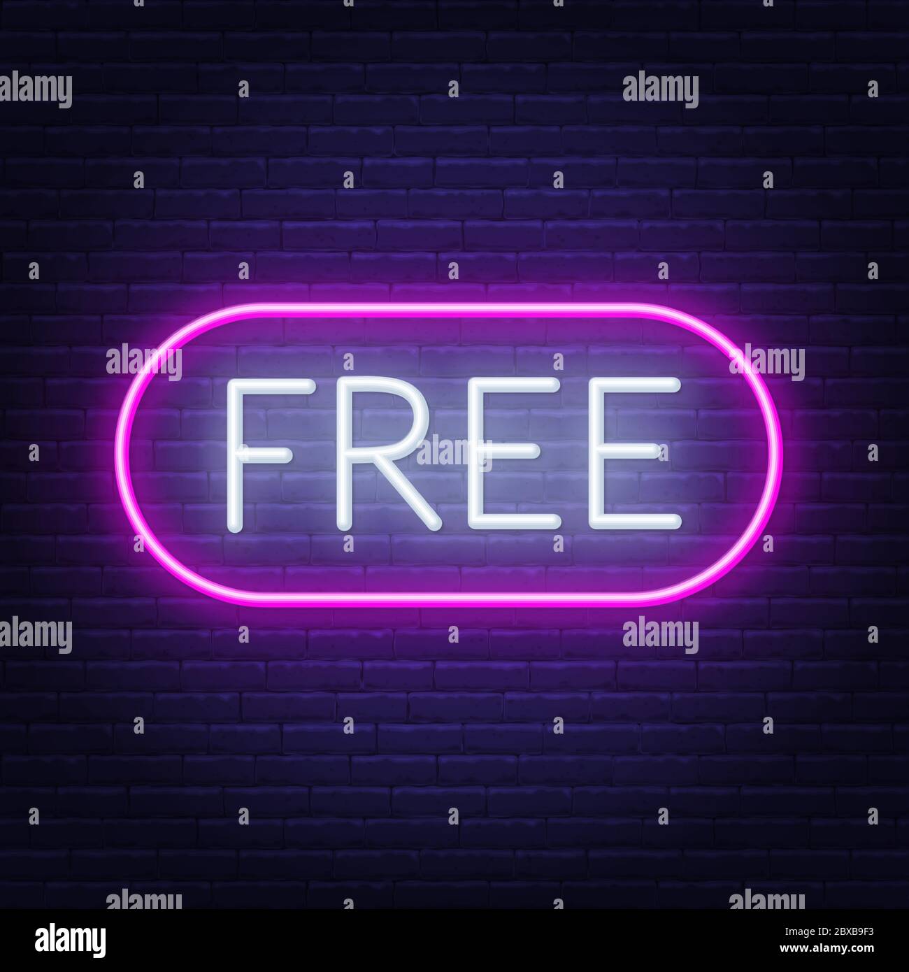 Free neon sign on brick wall background Stock Vector Image & Art - Alamy