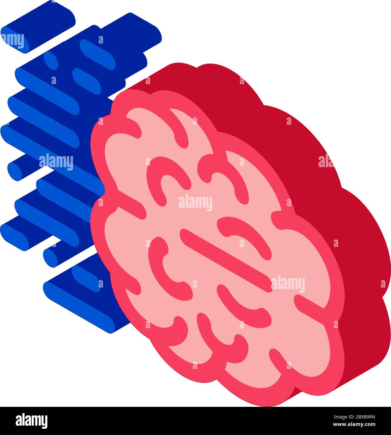 Fast Think Brain isometric icon vector illustration Stock Vector Image ...