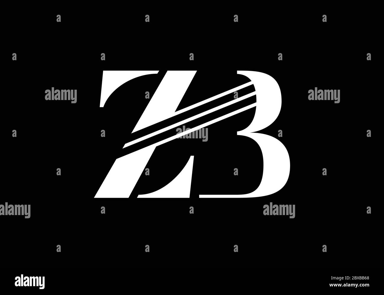 Initial Monogram Letter Z B Logo Design Vector Template. Graphic ...