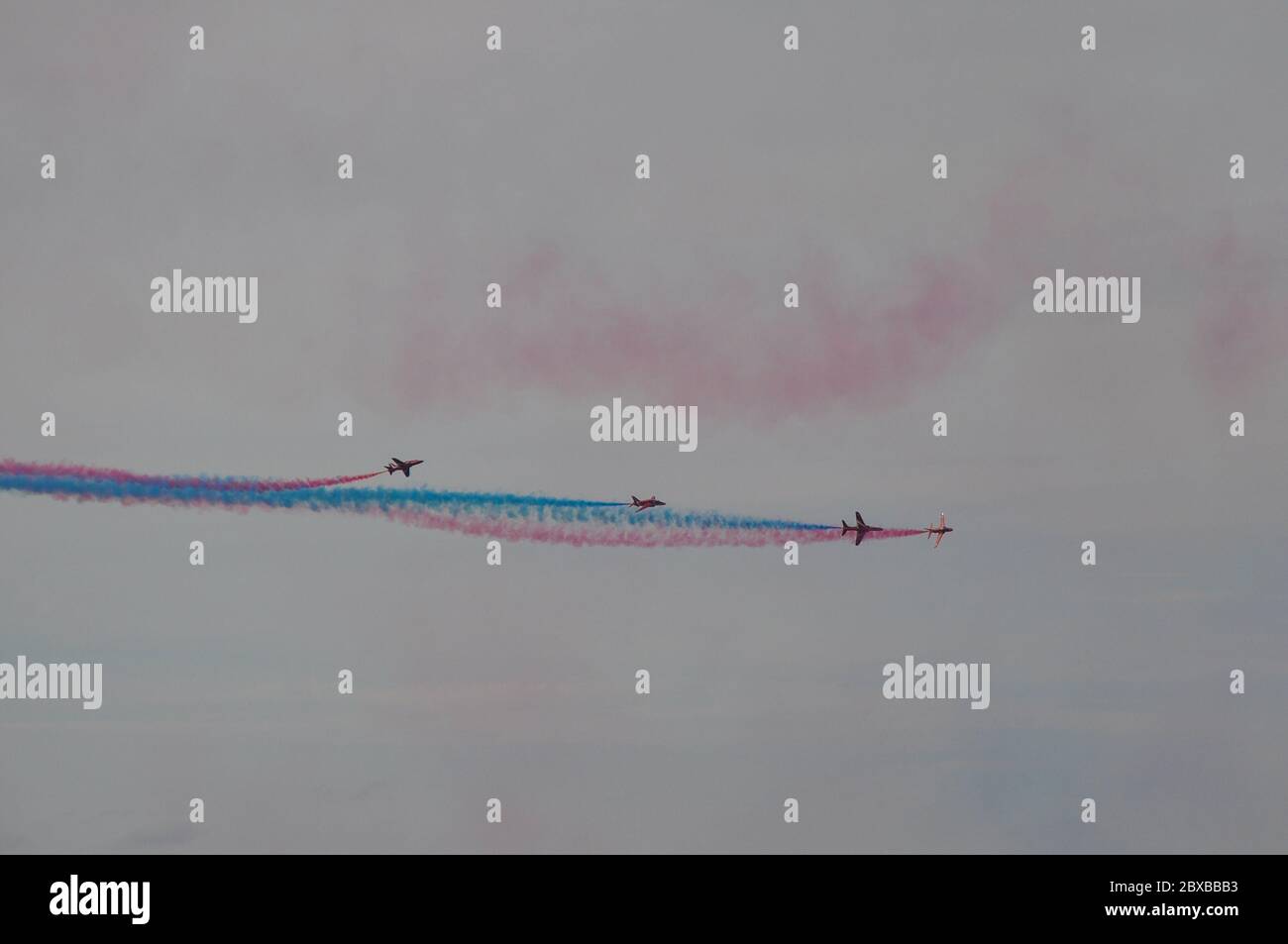 The Red Arrows aerial display over Blackpool Stock Photo - Alamy
