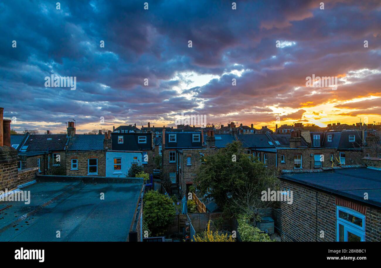 Roof Top View Residential London Street High Resolution Stock ...