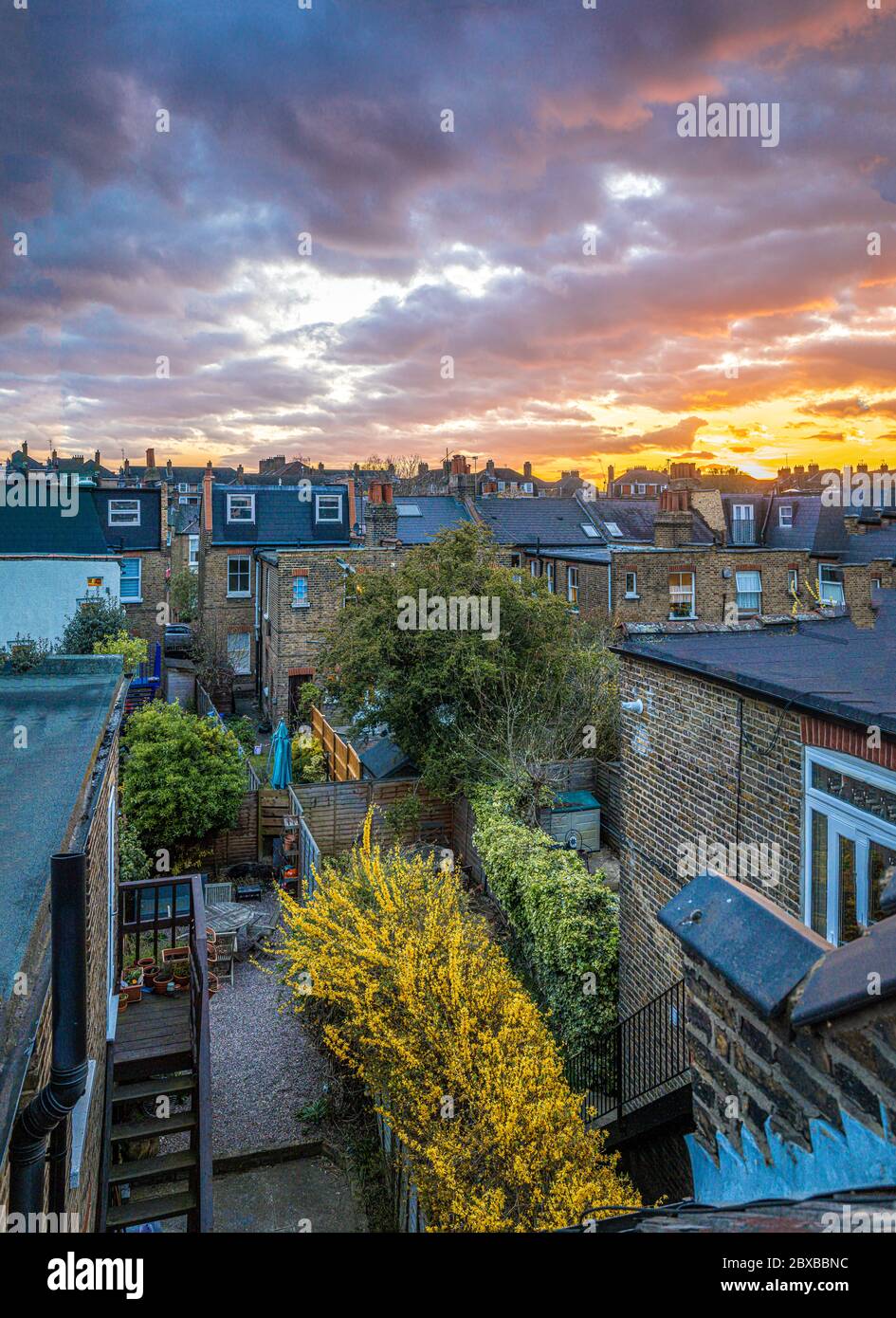 Roof top view residential london street hi-res stock photography and ...