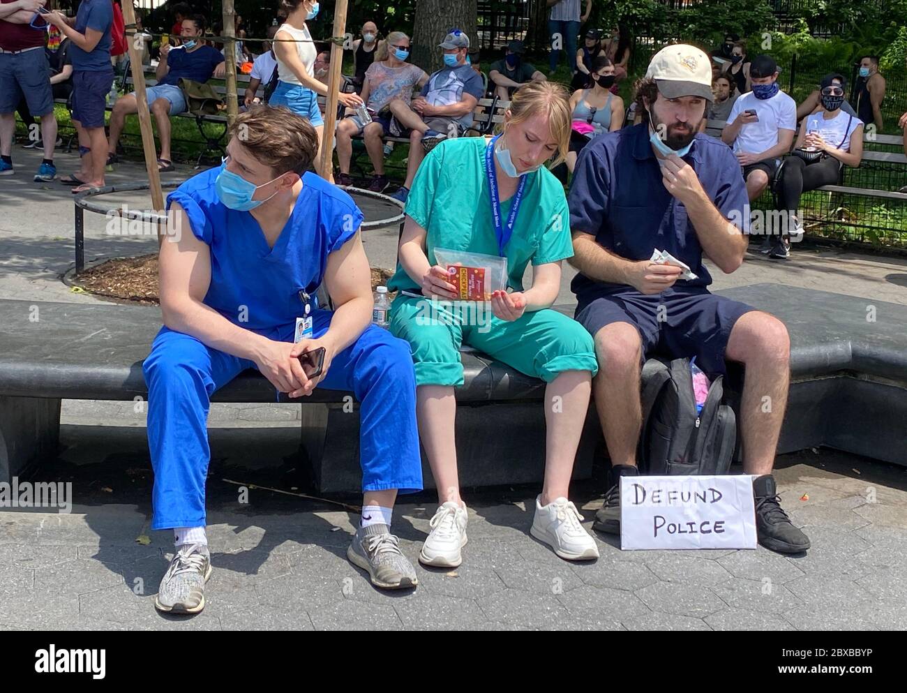 New York, NY, USA. 6th June, 2020. NYC Nurse at the Black Lives Matter ...