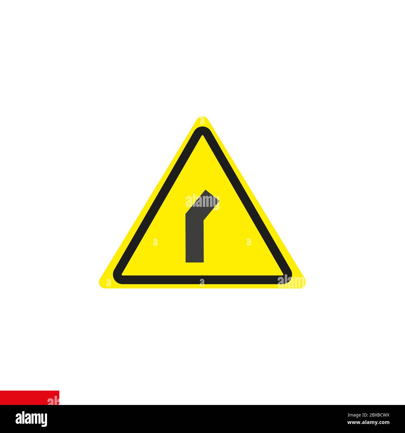 Side road junction on left, traffic sign, vector illustration. Left ...