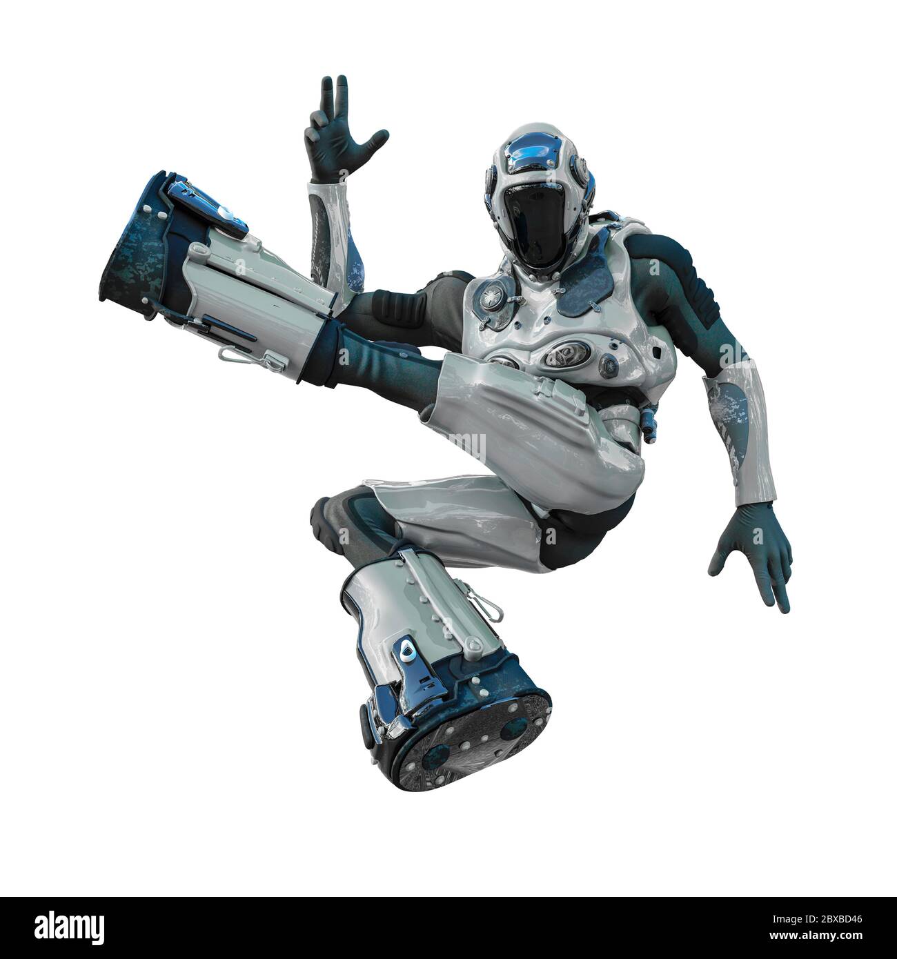 this is astronaut in green exo suit exploring arround. This girl will ...